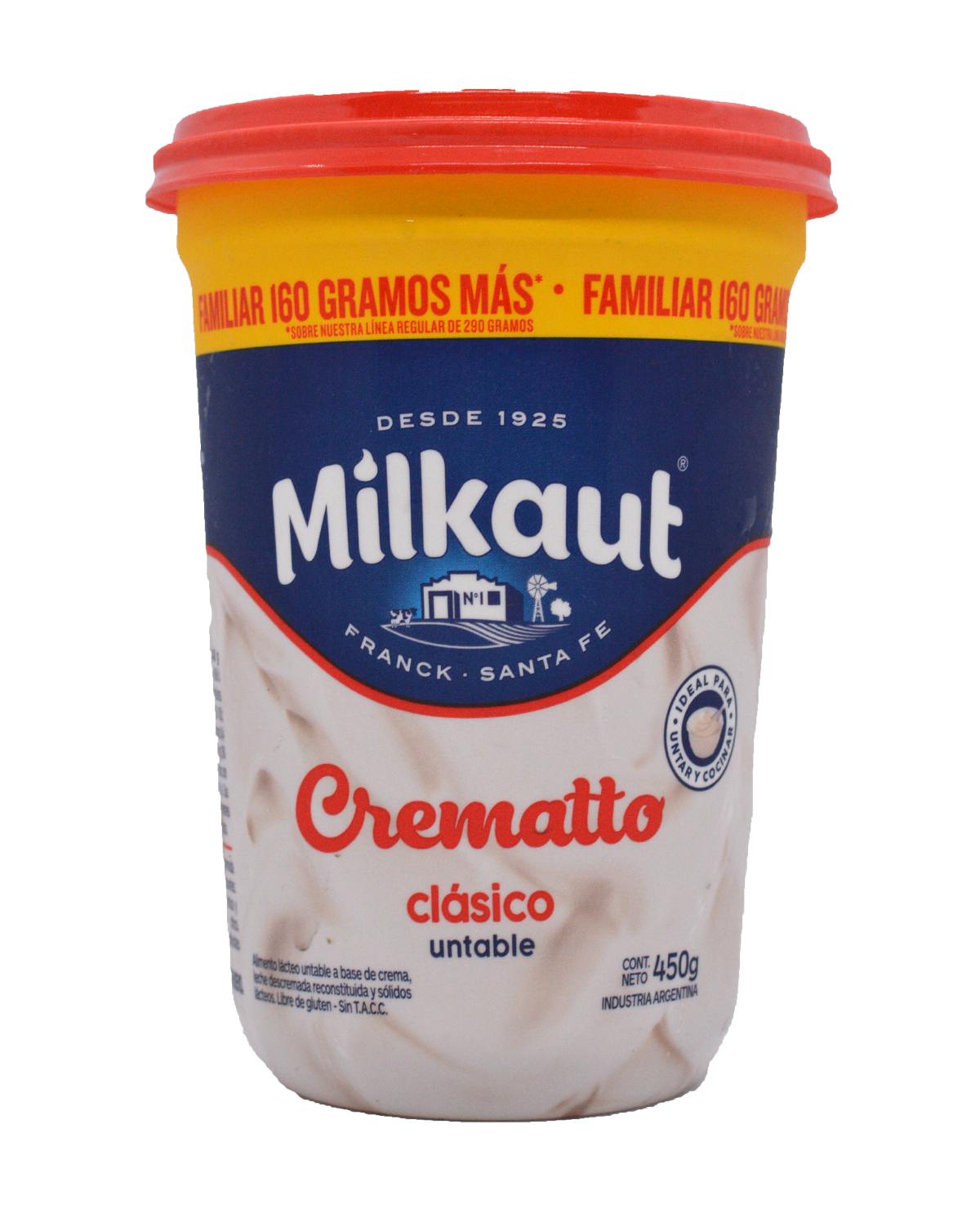 Titanio Shop S.A. :. Queso Untable Milkaut Crematto Clásico 450 Gr